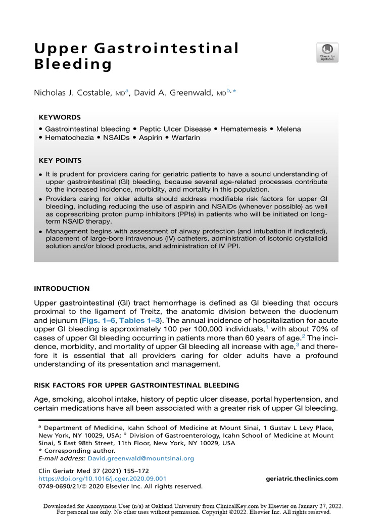 Upper Gastrointestinal Bleeding | PDF