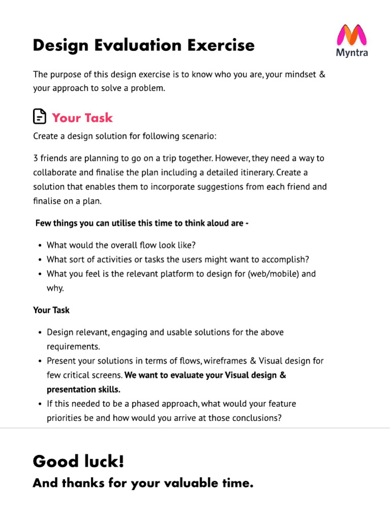 Design Exercise - For Candidates | PDF Design Exercise - For Candidates | PDF
