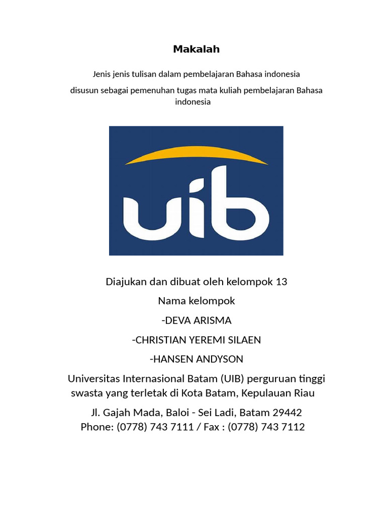 Makalah Bhs Indonesia 23 | PDF