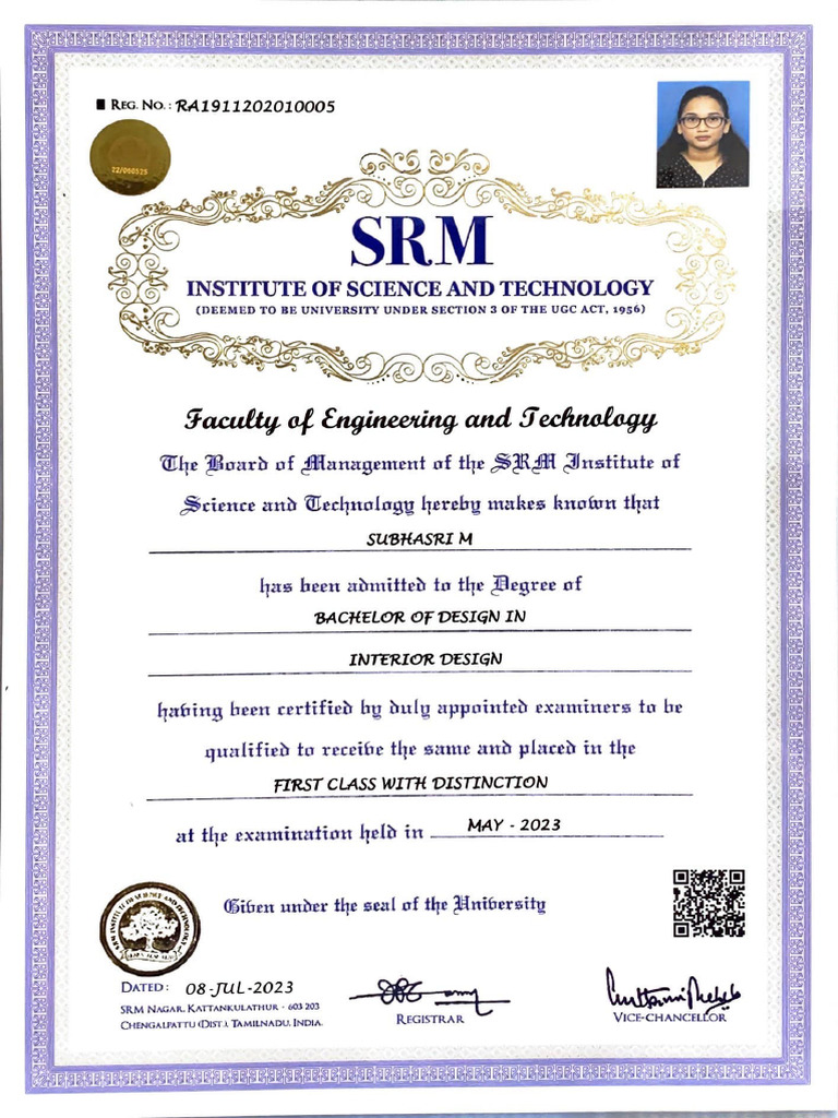 Degree Certificate - M.subhasri | PDF