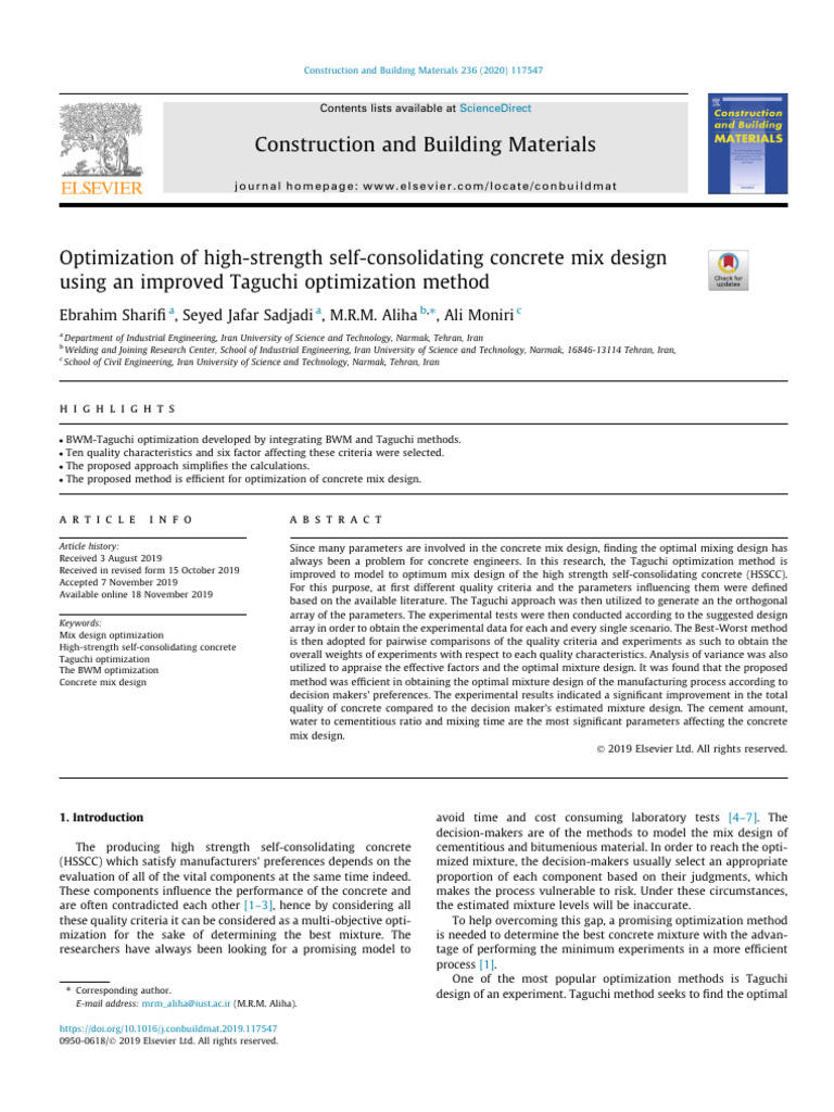 Construction and Building Materials: Ebrahim Sharifi, Seyed Jafar ...