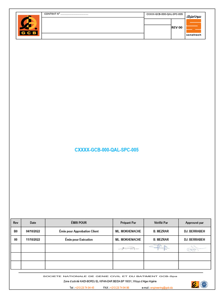 CXXXX GCB 000 Qal SPC 005 - 0 | PDF