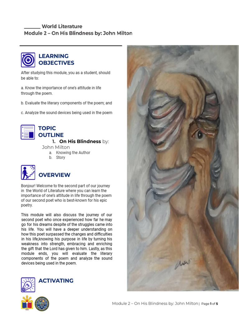 MODULE 2 WL On His Blindness | PDF