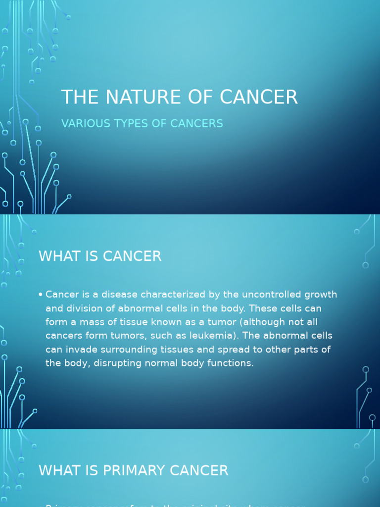 The Nature of Cancer | PDF