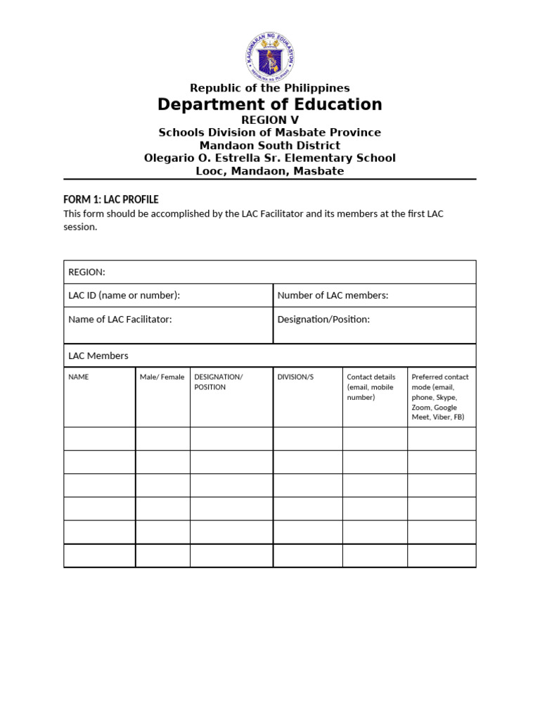Form-1.-LAC-Profile | PDF