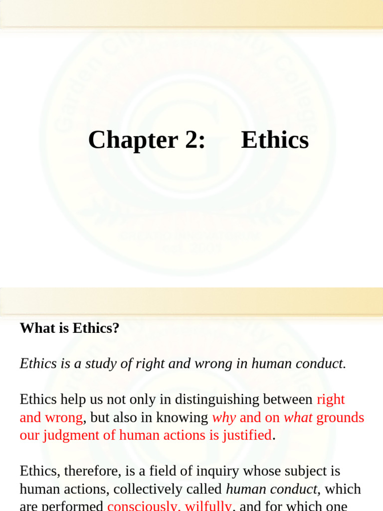 Chapter 2 Ethics | PDF