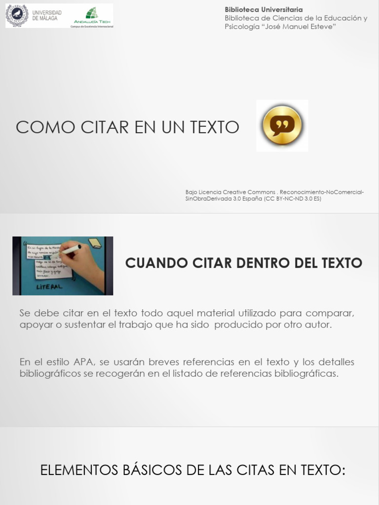 Como Citar en Un Texto: Biblioteca de Ciencias de La Educación y ...