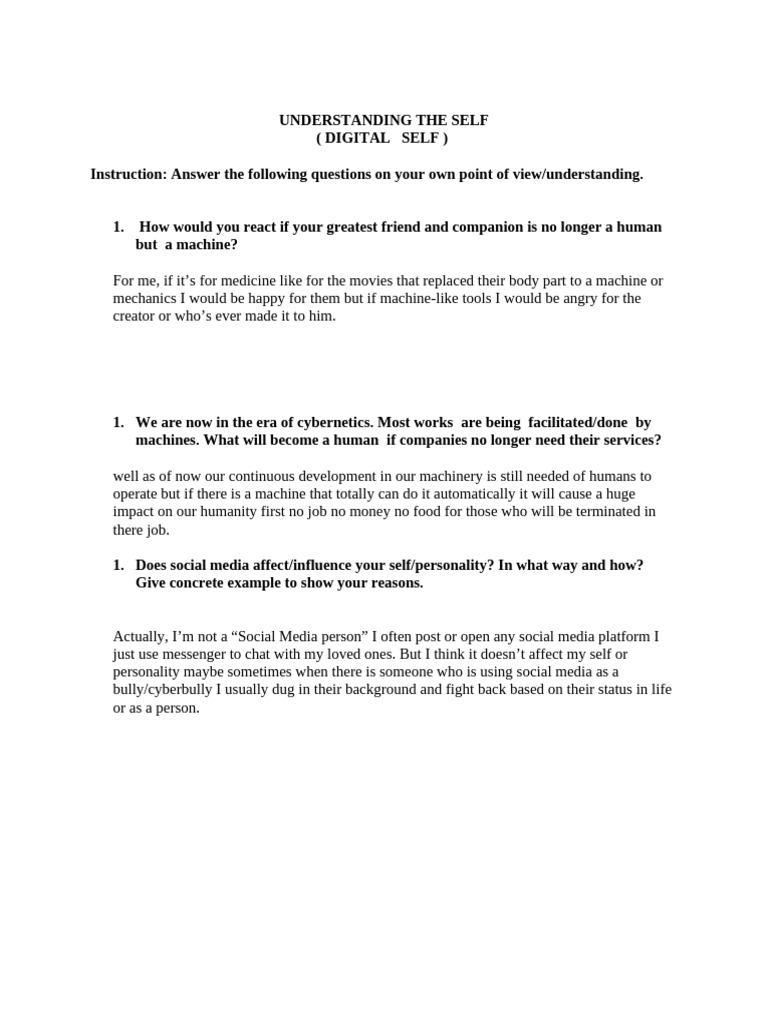 DIGITAL SELF | PDF