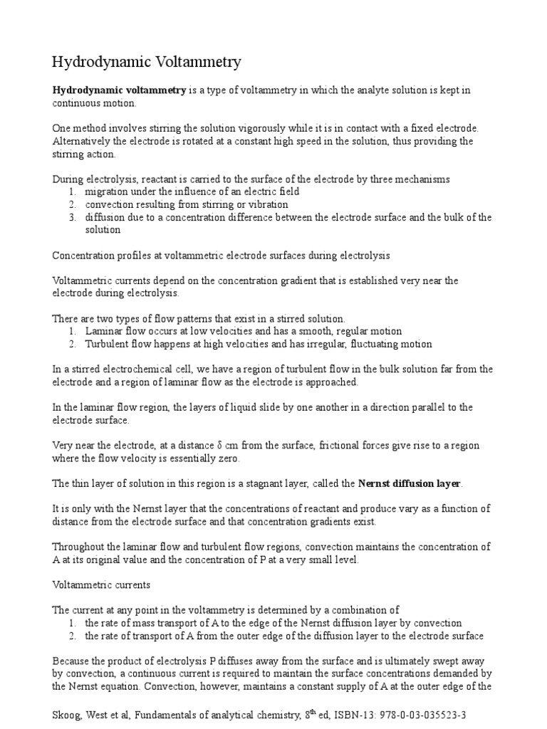 Hydrodynamic Voltammetry | PDF | Laminar Flow | Fluid Dynamics