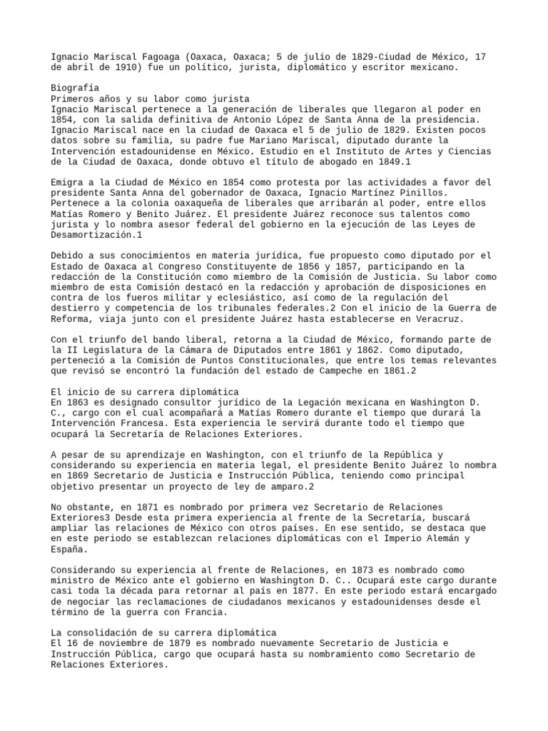 Ignacio Mariscal | PDF | Gobierno | México