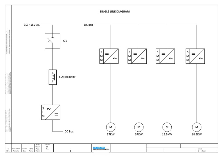 3Φ 415V AC DC Bus: Single Line Diagram | PDF
