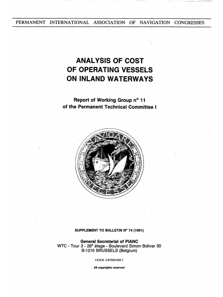 PIANC-Analysis of Cost Operation Vessels On Inland Waterways | PDF