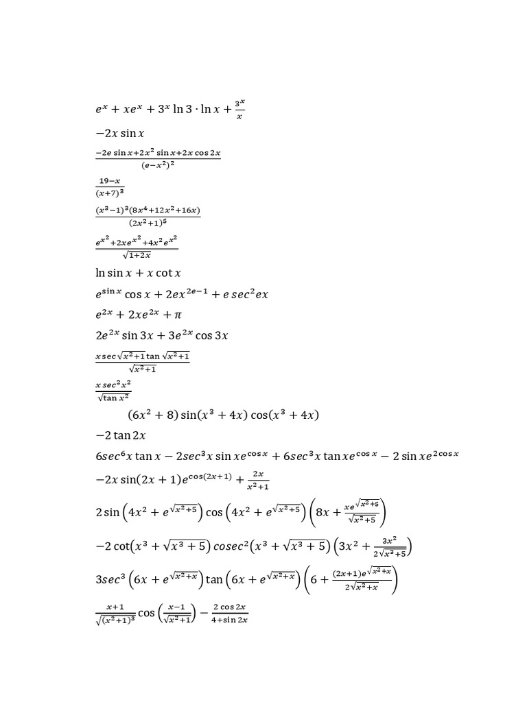 Differentiation Problems Exercise 1 | PDF