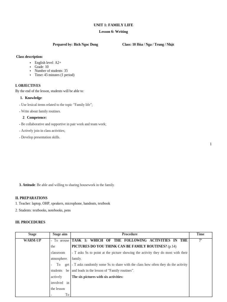 Unit 1 - Lesson 6 | PDF