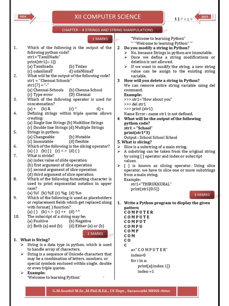 Xii Cs Guide 2024-25 (Chapter 8) | PDF