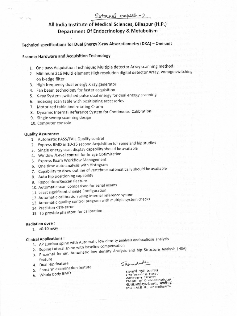 DXA Specifications | PDF