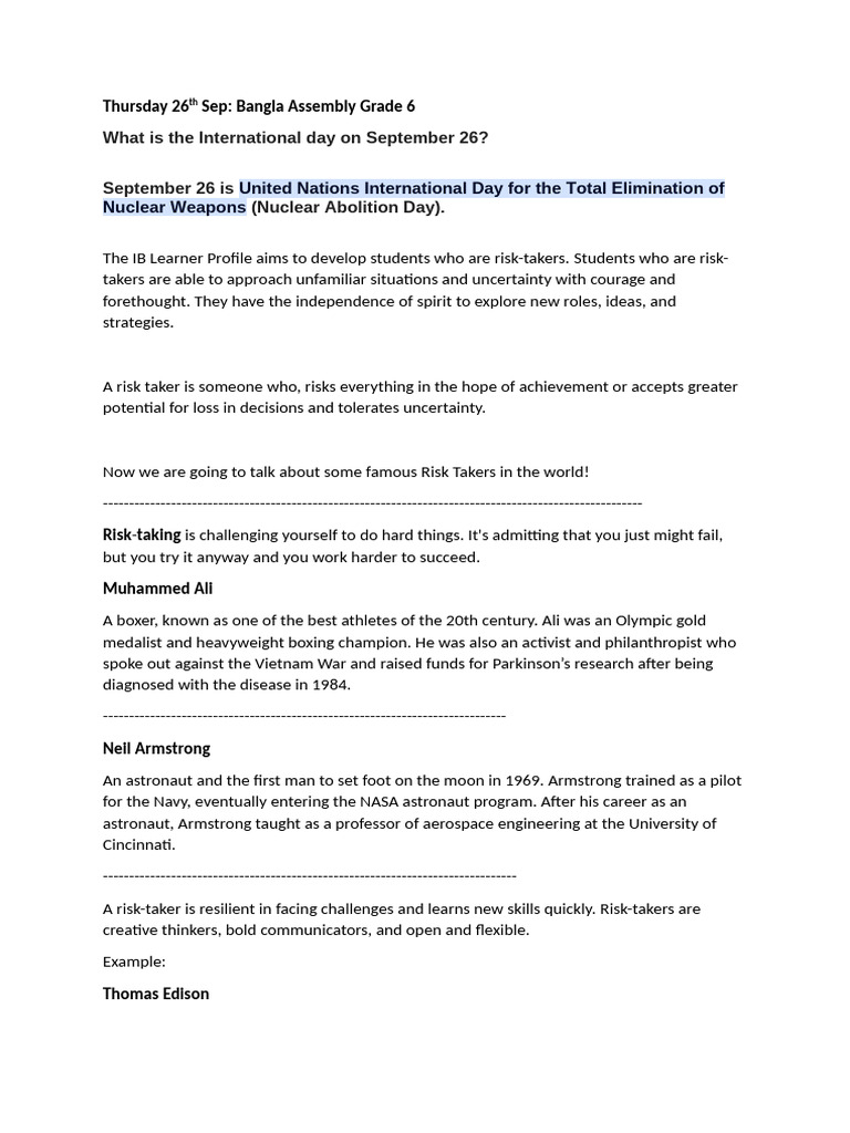 Assembly Risk Taker | PDF