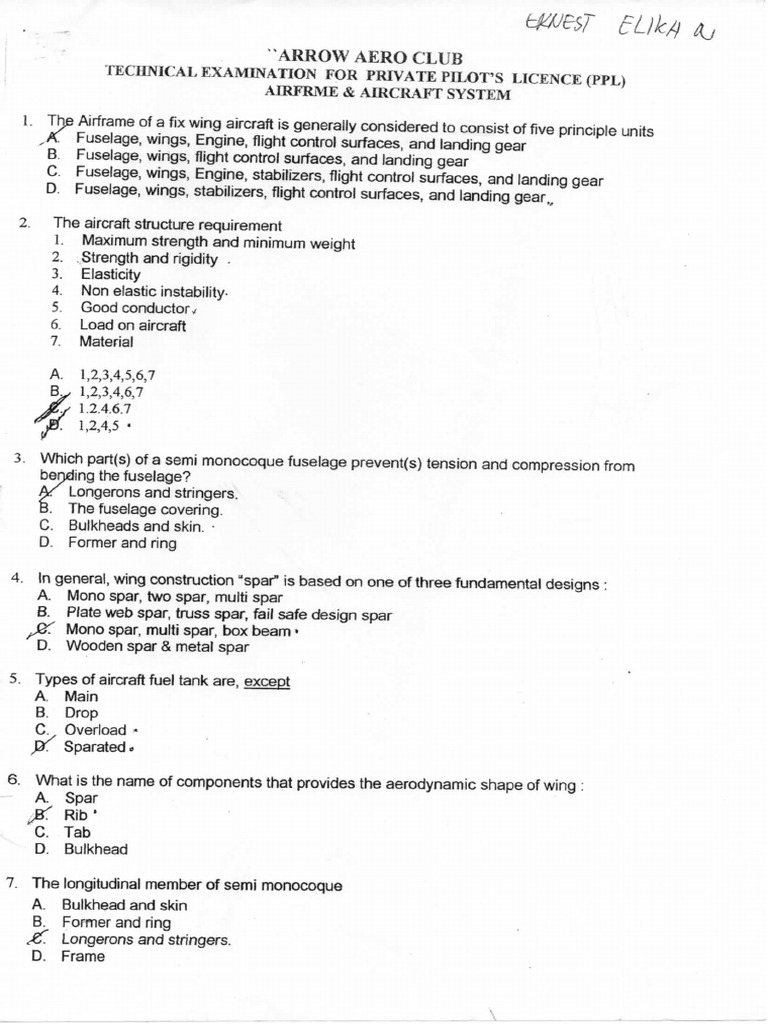 Airframe & Aircraft System 3016 | PDF