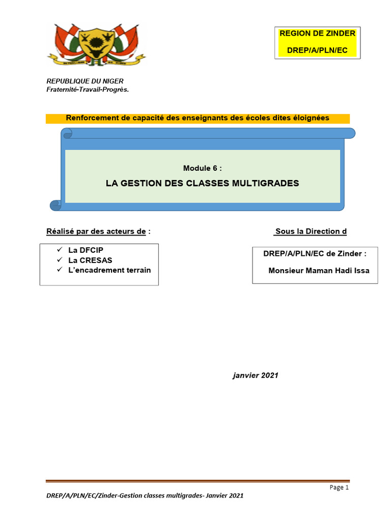 Module 6 La Gestion Des Classes Multigrades | PDF