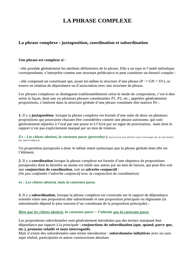 La Phrase Complexe 2 | PDF
