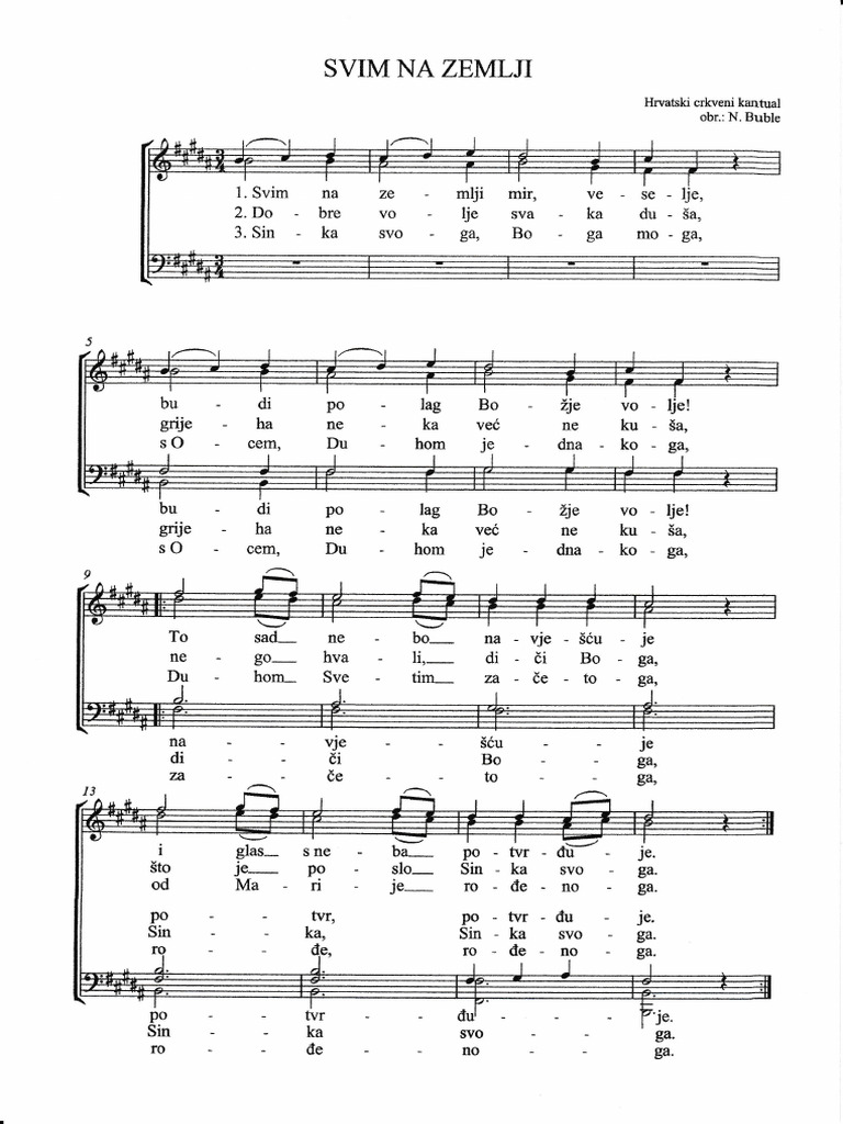 SVIM NA ZEMLJI - Note Za Klapu | PDF