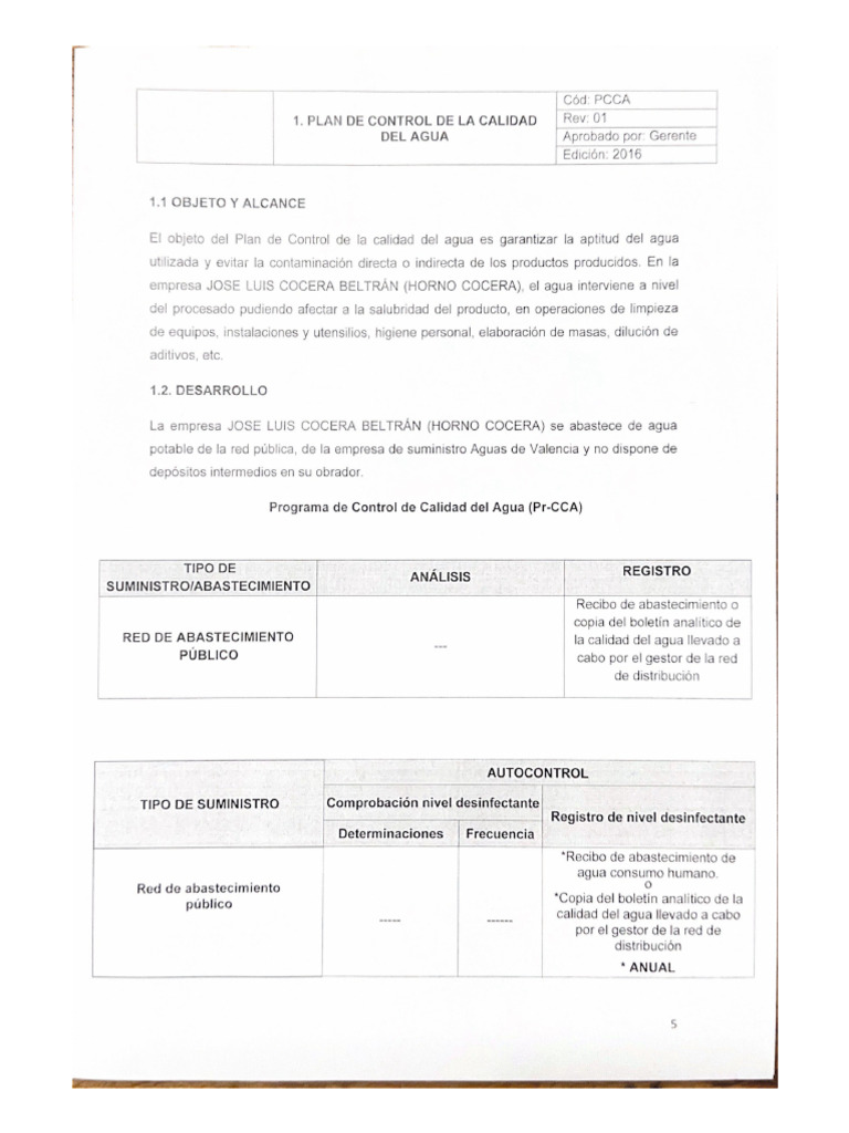 Plan de Control de La Calidad | PDF