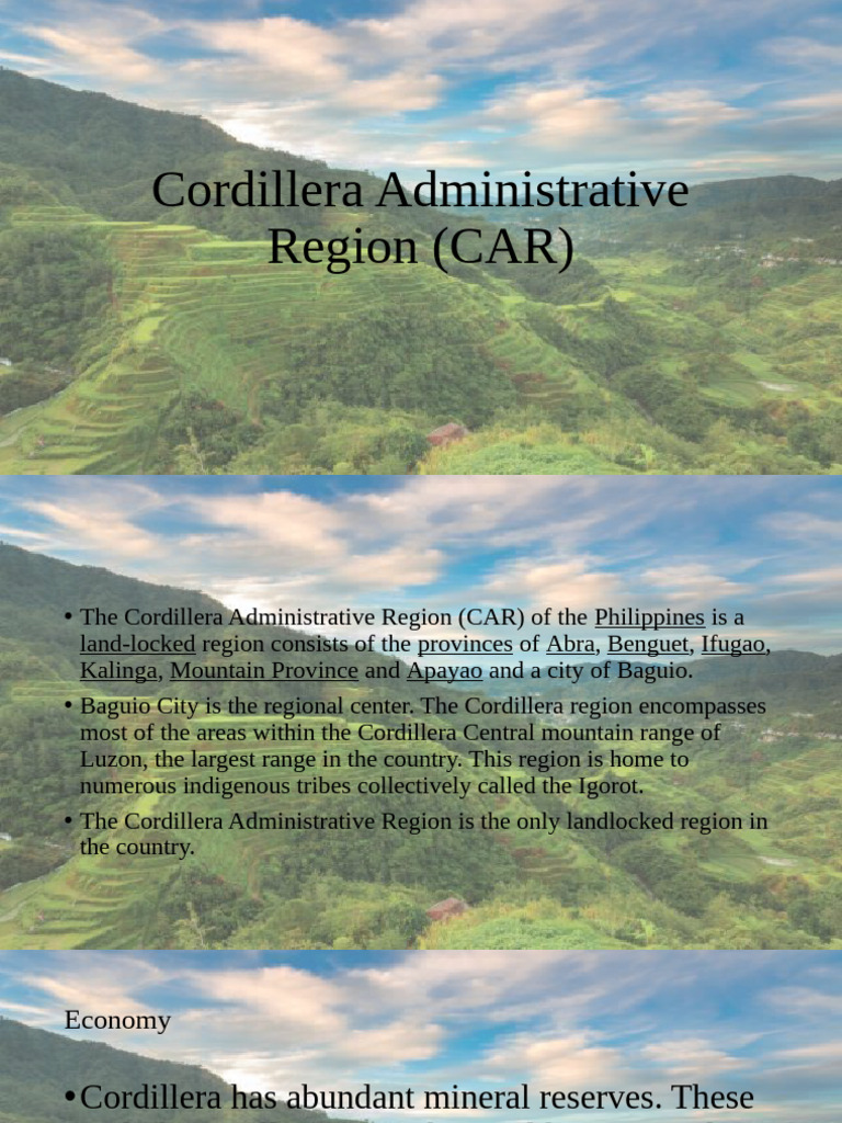 Cordillera Administrative Region CAR | PDF