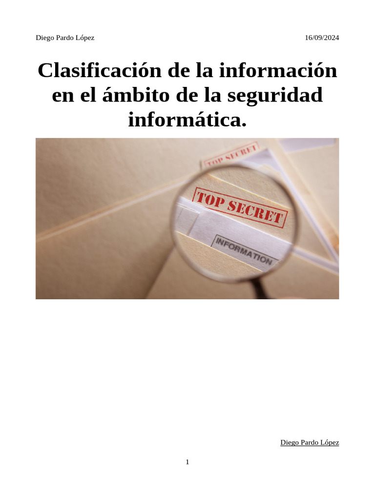 Informacion Clasificada - Diego Pardo | PDF