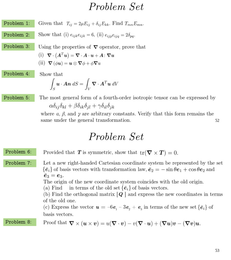 Problem Set Tensors | PDF | Science & Mathematics | Computers