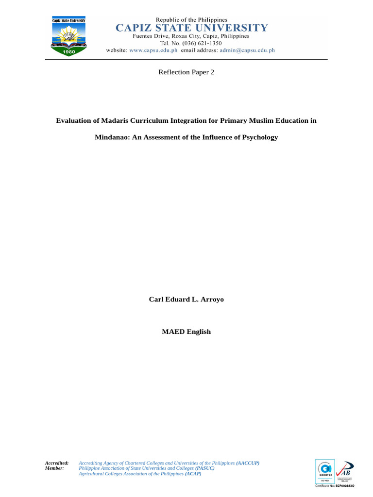 Reflection Paper 1 | PDF