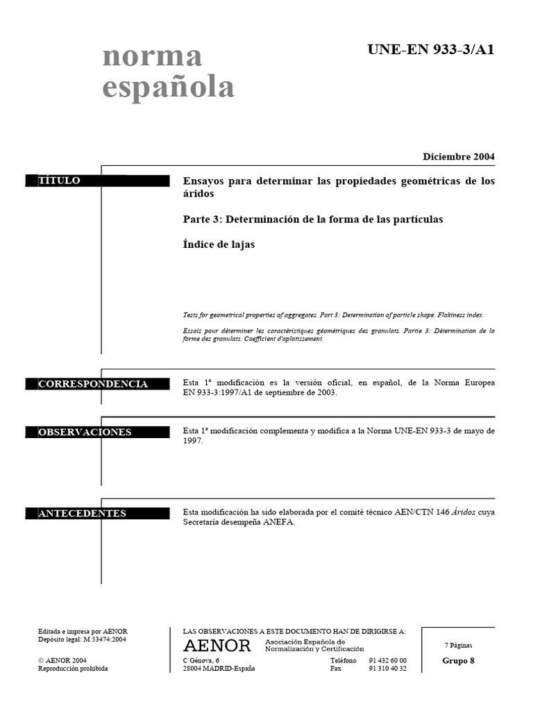 Une en - 933 3 (A1 2004 | PDF