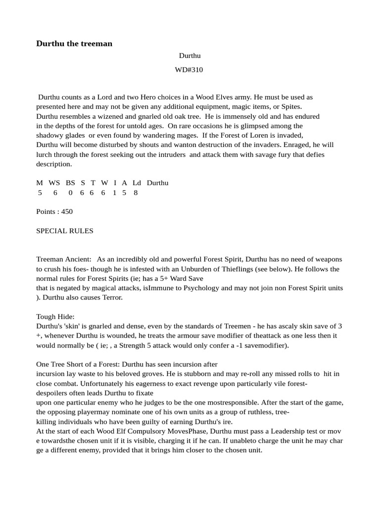 Durthu The Treeman 6th | PDF