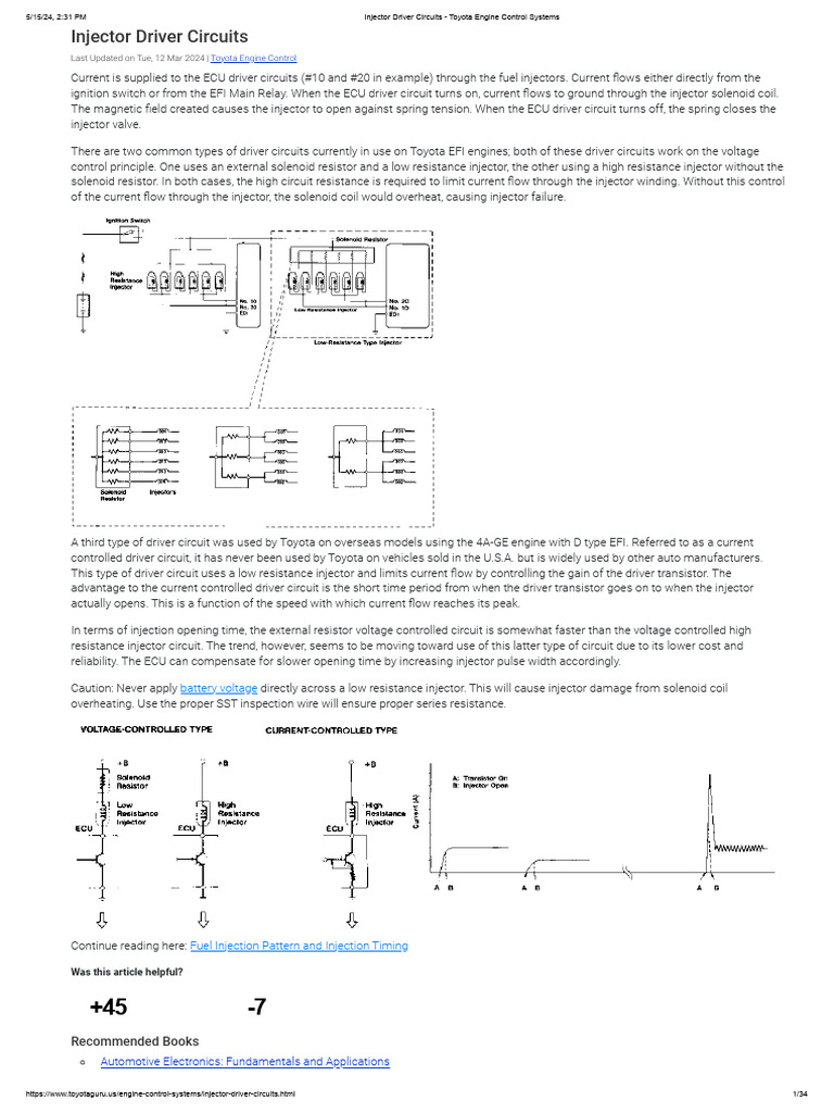 Injector Driver Circuits - Toyota Engine Control Systems | PDF | Fuel ...