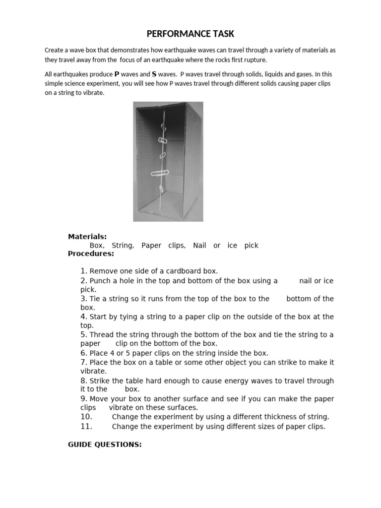 Performance Task | PDF