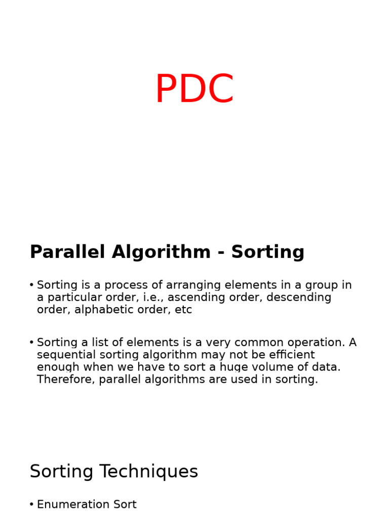Parallel and Distributed Computing - Lec4 - Sorting | PDF