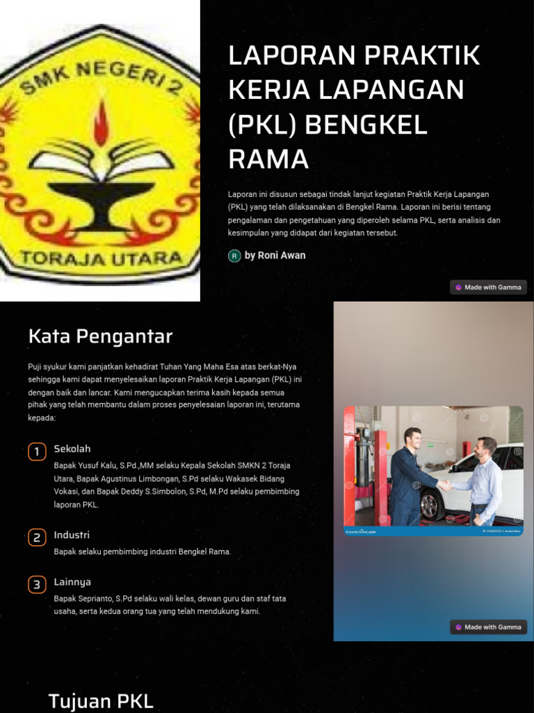 Laporan Praktik Kerja Lapangan PKL Bengkel Rama | PDF