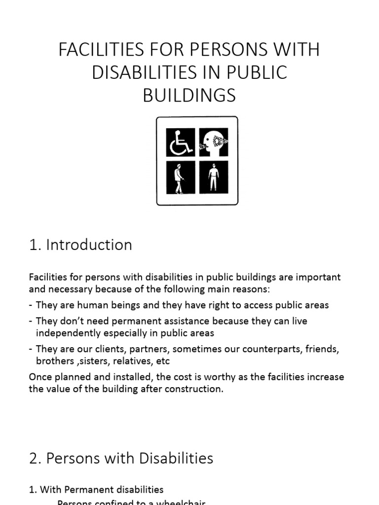 Facilities for Persons With Disabilities in Public Buildings | PDF