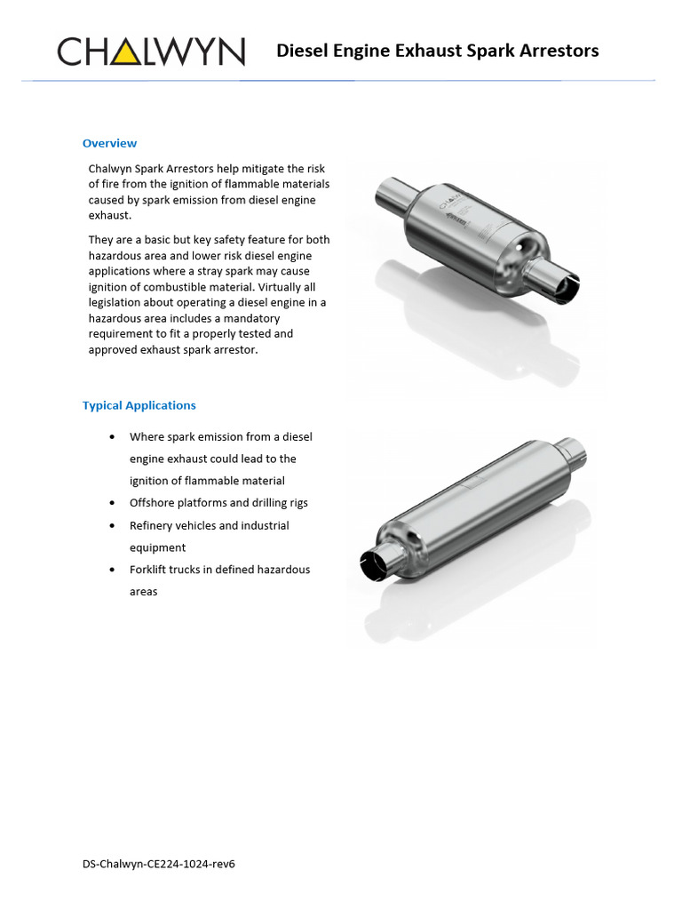 Datasheet-Chalwyn-Spark Arrestors 1219rev3 PDF | PDF