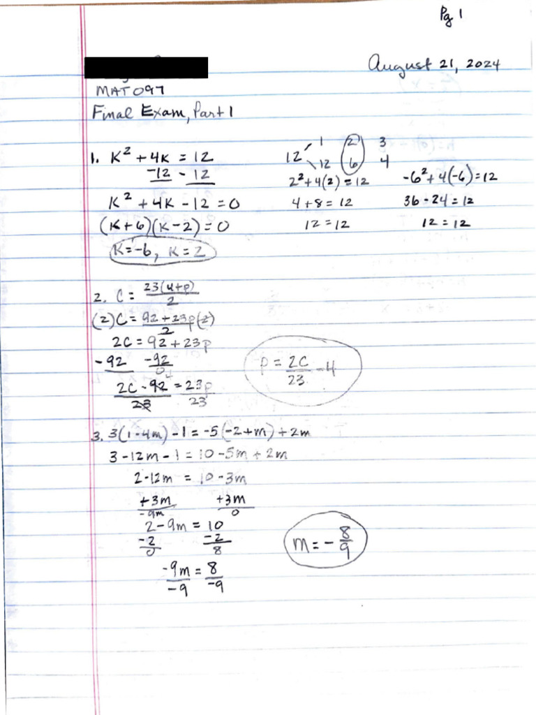 -MAT 097 Final Exam Part 1_Redacted | PDF -MAT 097 Final Exam Part 1_Redacted | PDF