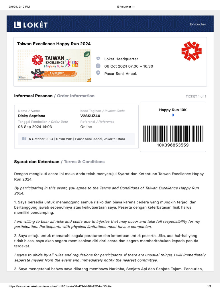 E-Voucher 10k Ancol | PDF