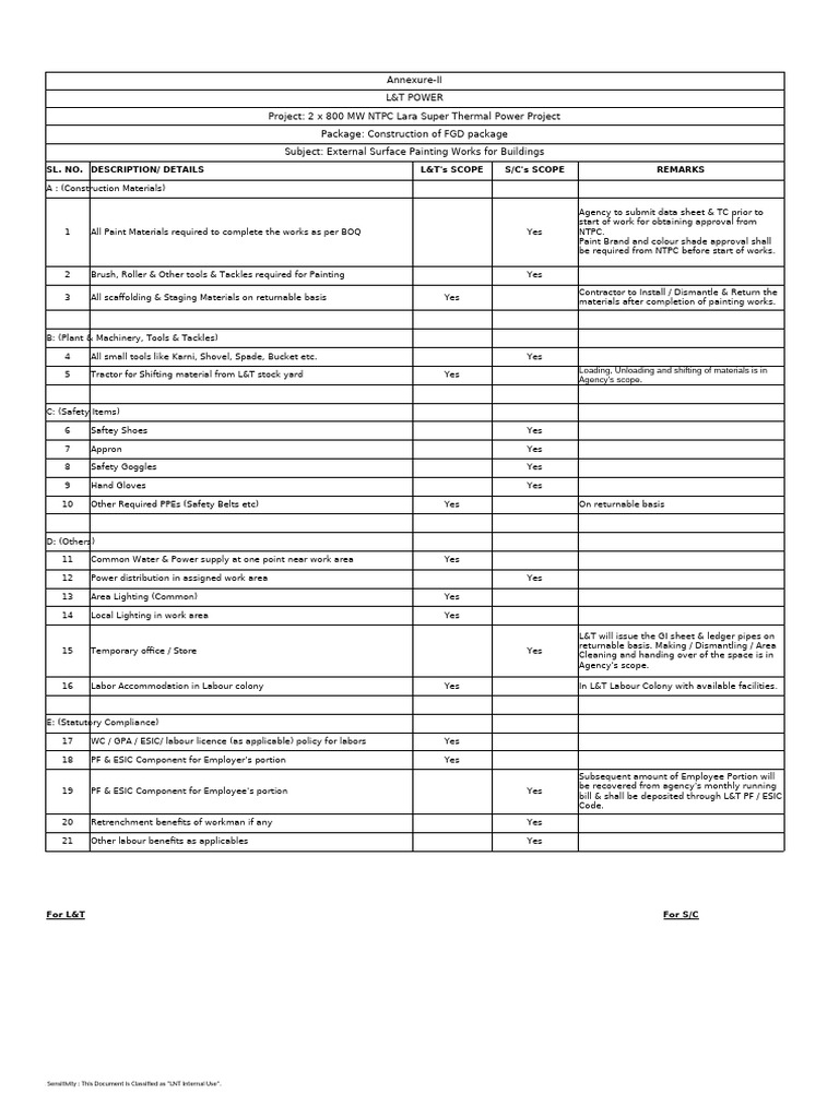 Annexure-II-Scope Matrix | PDF
