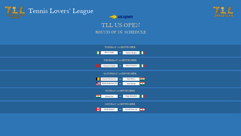 TLL US Open Schedule | PDF