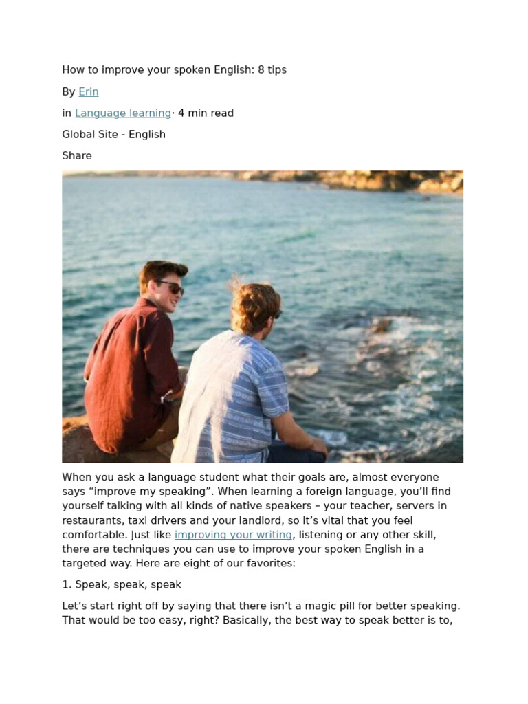 How To Improve Your Spoken English | PDF