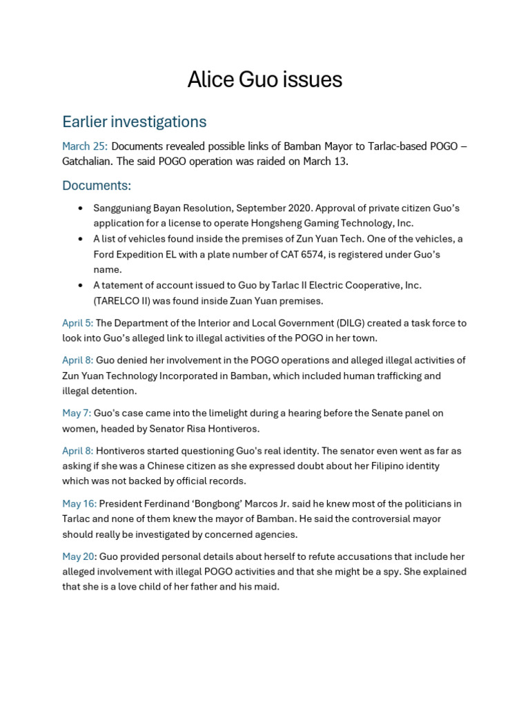 Alice Guo case | PDF