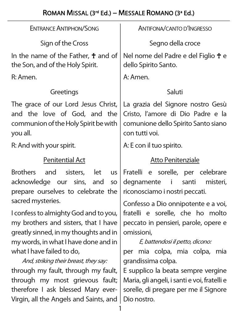 Roman Missal - Messale Romano_EN-IT_A5 | PDF