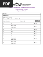 ELA Grade 5 Answer Keys For All Paper-Based Tests | PDF