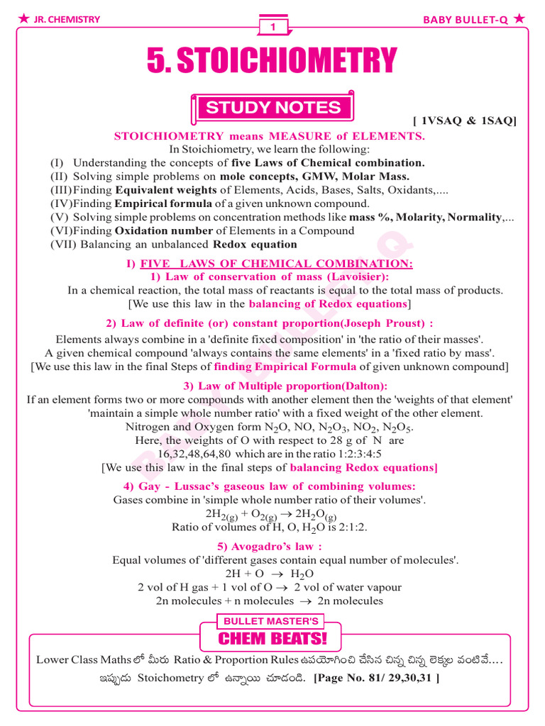 5 Stoichiometry | PDF