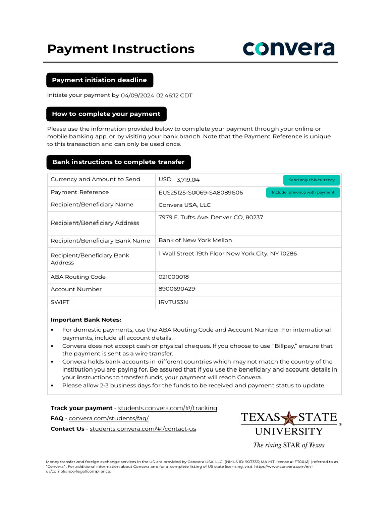 Payment Instructions | PDF