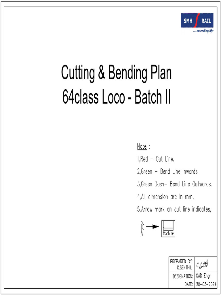 Cutting & Bending Plan 64class Loco - Batch II | PDF