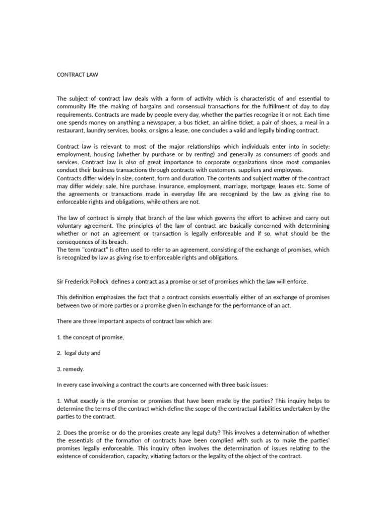 Contract Law | PDF